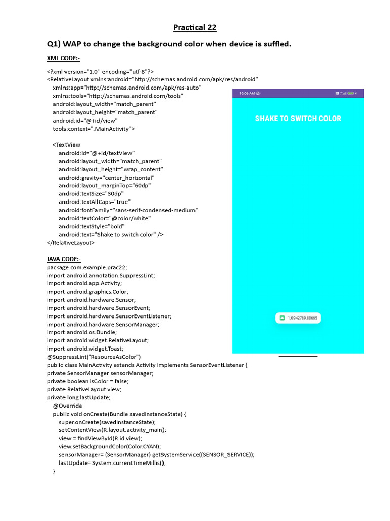 Practical 22 | PDF | Android (Operating System) | Operating System Families