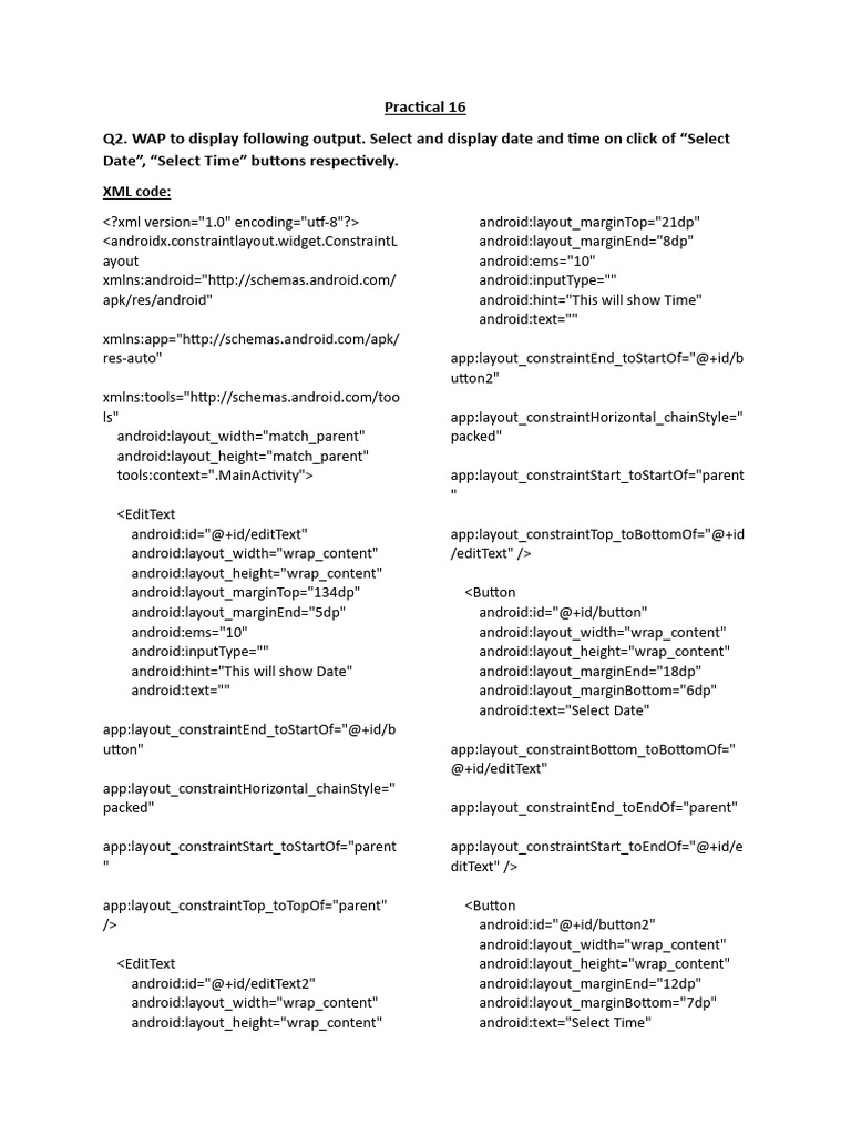 Practical 16 | PDF | Android (Operating System) | Smartphone