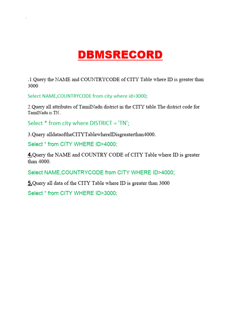 DBMS Record | PDF | Computer Data | Data Management