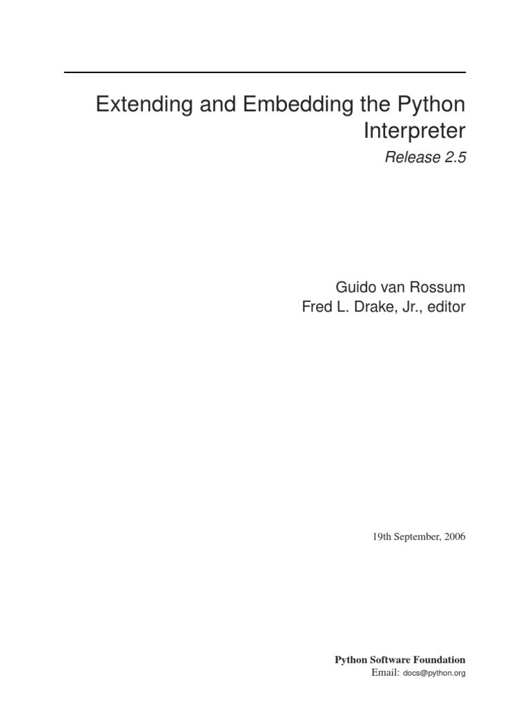 Extending and Embedding The Python Interpreter: Release 2.5 | PDF | Parameter (Computer ...