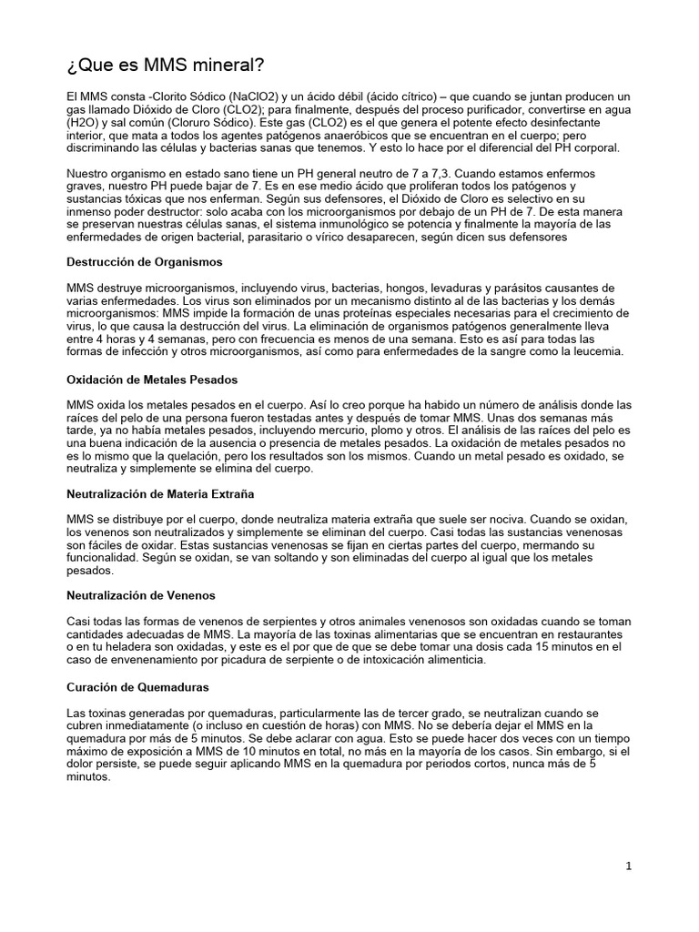 MMS - CDS Instructivo Pacientes | PDF | Virus | Veneno