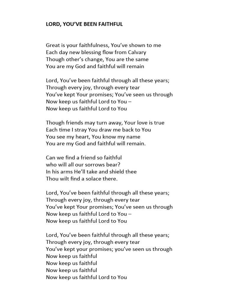 Lord, You've Been Faithful | PDF