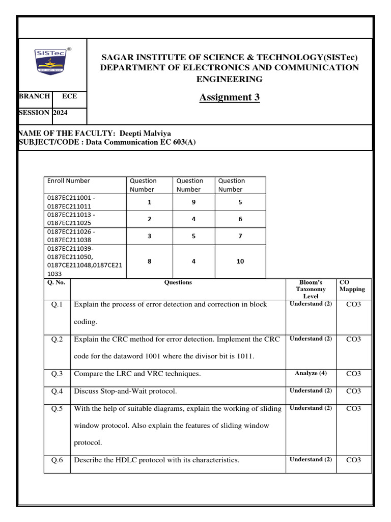 Assignment-3 Data Communication | PDF | Error Detection And Correction ... Assignment-3 Data Communication | PDF | Error Detection And Correction ...