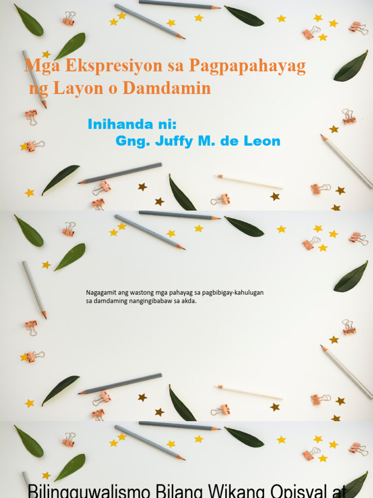 Mga Ekspresyon Sa Pagpapahayag NG Damdamin | PDF