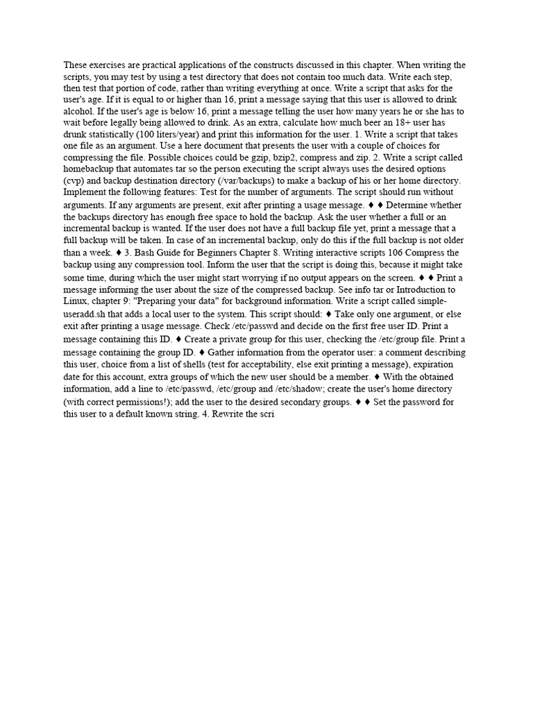 exercises | PDF | Backup | Computing