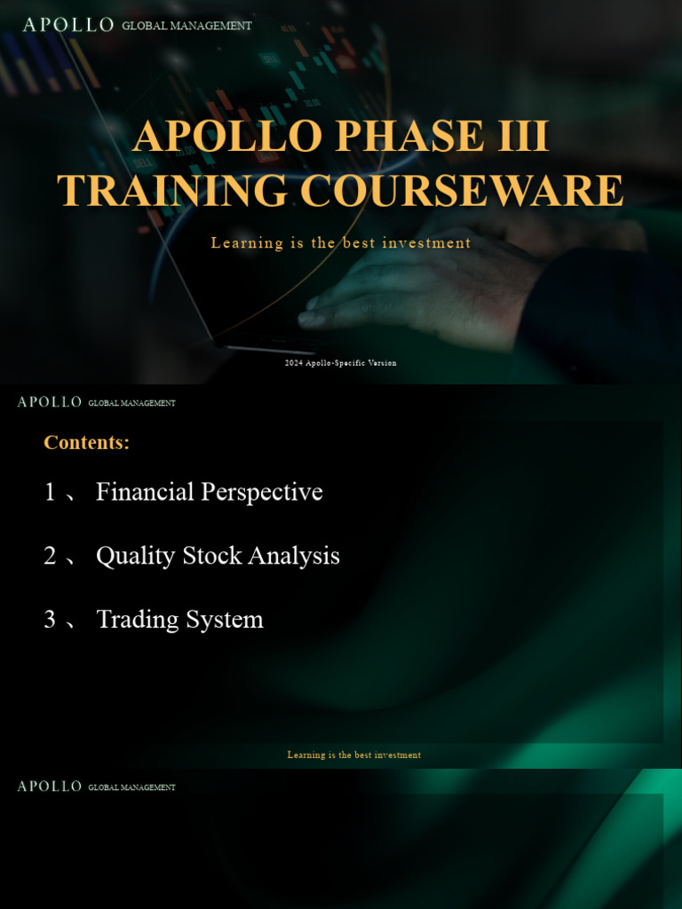 Apollo Phase Iii Training Courseware: Learning Is The Best Investment ...