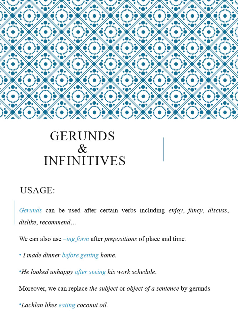 Gerunds and Infinitives Explained | PDF | Verb | Language Mechanics