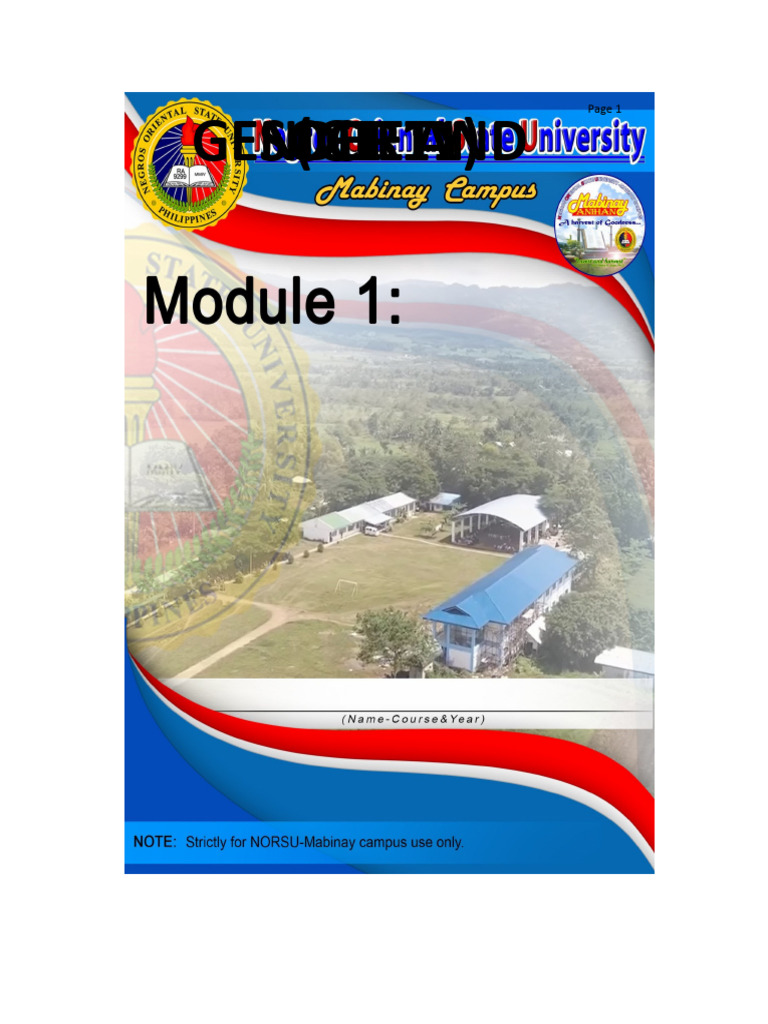 Ge11 Module 1 | PDF | Gender | Gender Studies