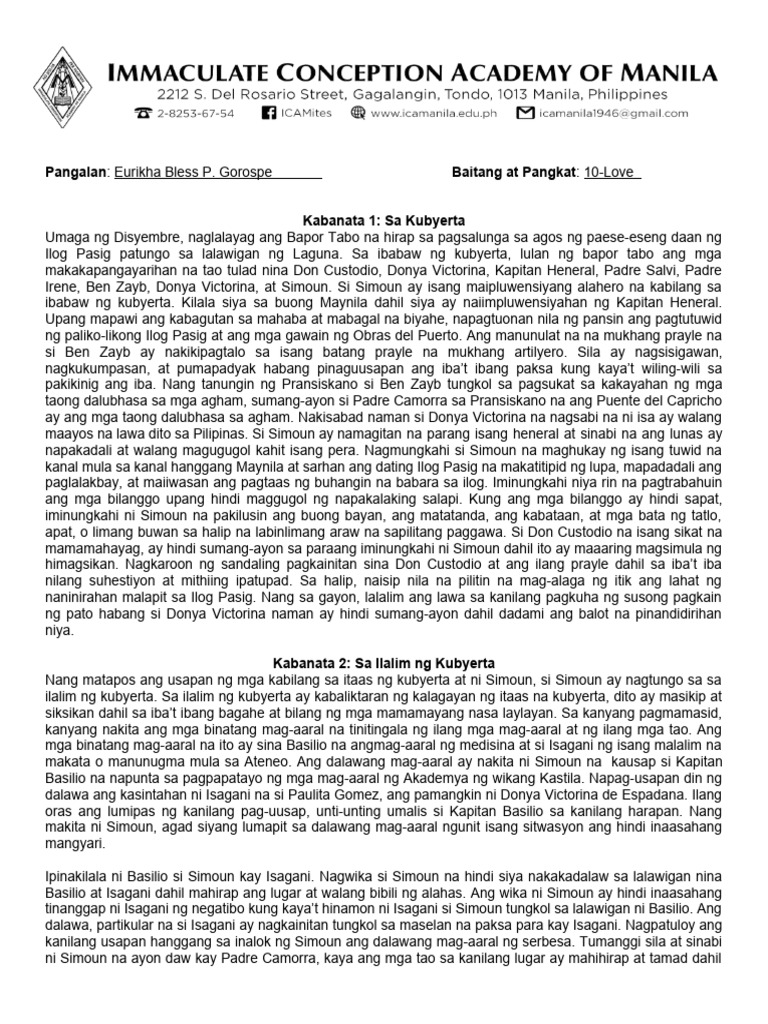 Ang Pagbubuod (Kabanata 1-10) | PDF