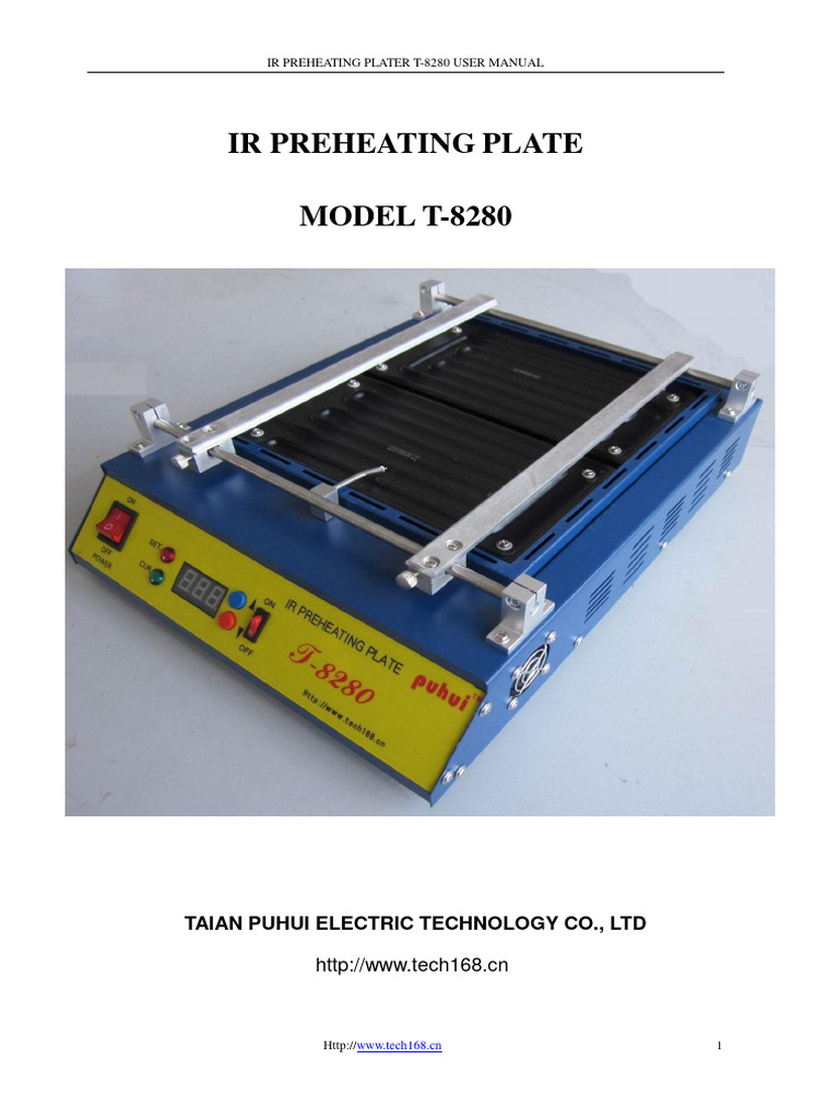 T-8280 Infrared Preheating Plate Manual | PDF | Infrared | Printed ...