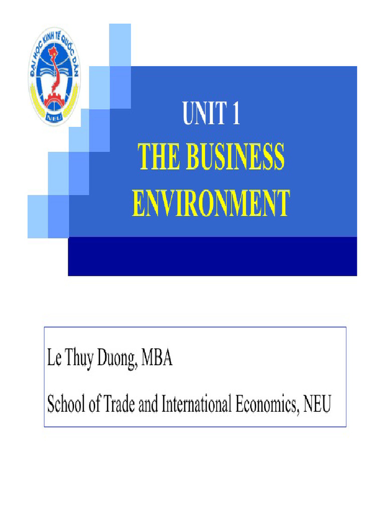 Unit 1 - The Business Environment | PDF