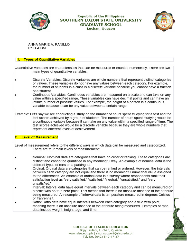 dissertaion activity | PDF | Level Of Measurement | Mean