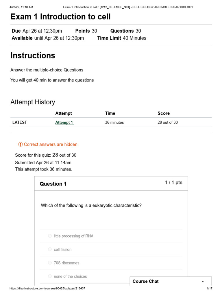 CELLMOL Long Exam 01 PDF | PDF | Cell (Biology) | Biology
