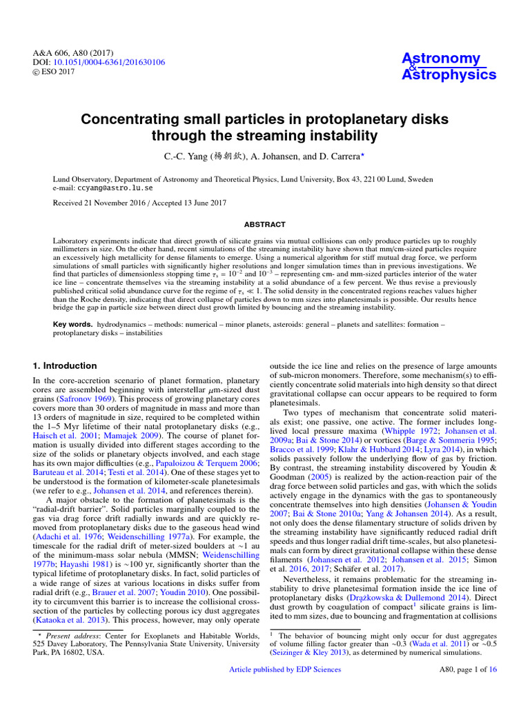 2017 Yang - Concentrating Small Particles in Protoplanetary Disks ...