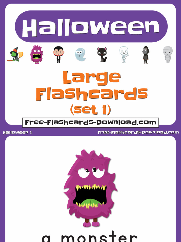 Halloween Flashcards Set 1 With Captions Flashcards Fun Activities ...