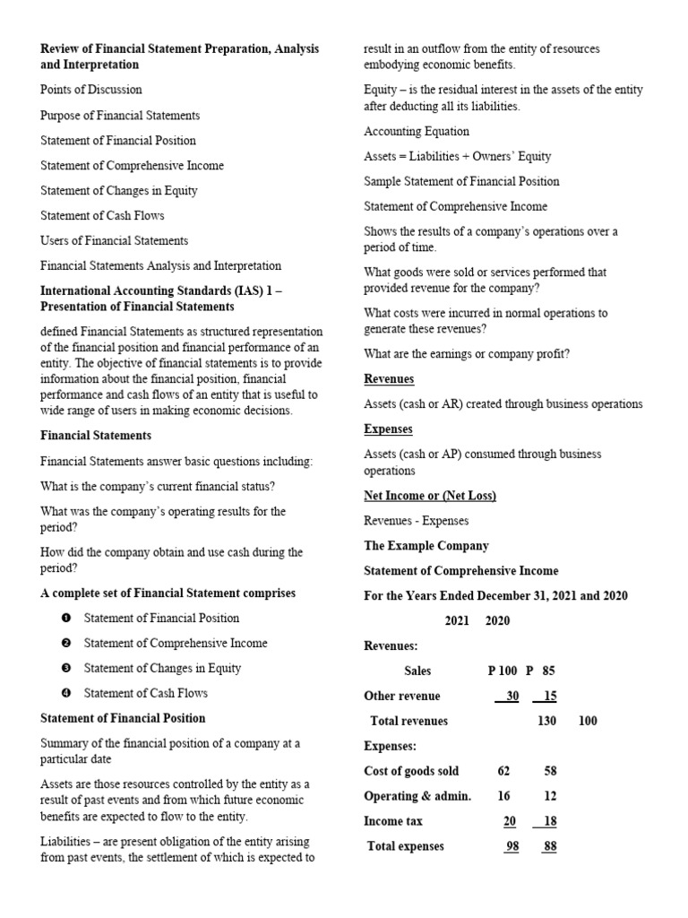 Review of Financial Statement Preparation | PDF | Revenue | Income ... Review of Financial Statement Preparation | PDF | Revenue | Income ...