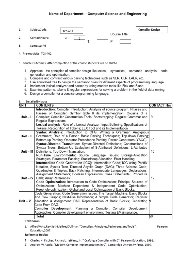 6th Sem Syllabus | PDF | Cryptography | Parsing