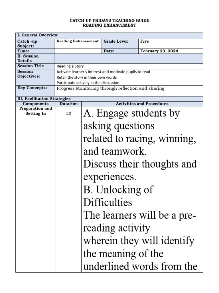 Cuf Enhancement Feb 23 2024 | PDF | Reading Comprehension | Motivational