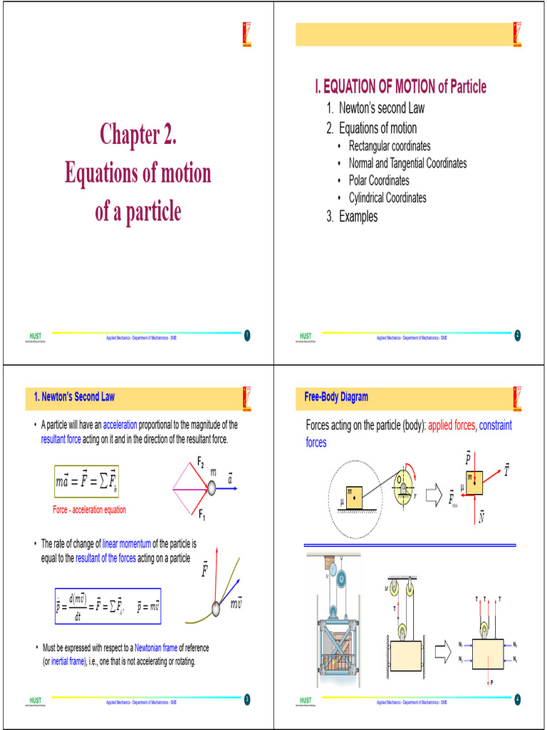 P3-Chapter 2 Equations of Motion of Particle - New | PDF | Force | Acceleration