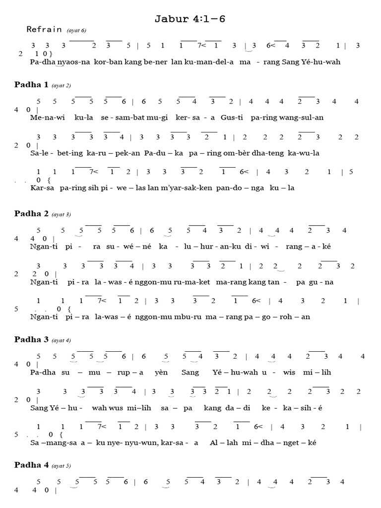 Jabur - 4 - 1 - 6 Partitur | PDF
