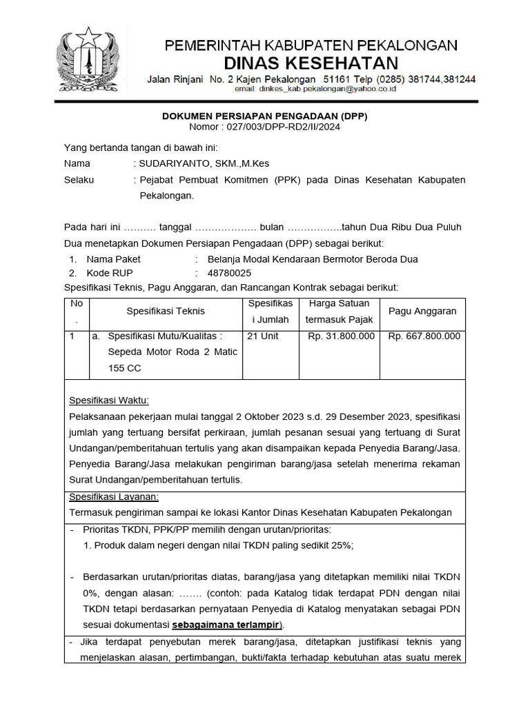 Dokumen Persiapan Pengadaan E-Purchasing | PDF | Pengelolaan Keuangan & Uang | Teknologi & Rekayasa