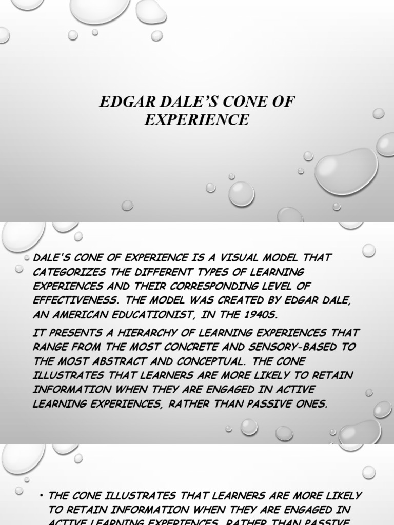 Edgar Dale's Cone of Experience Explained | PDF | Learning | Abstraction