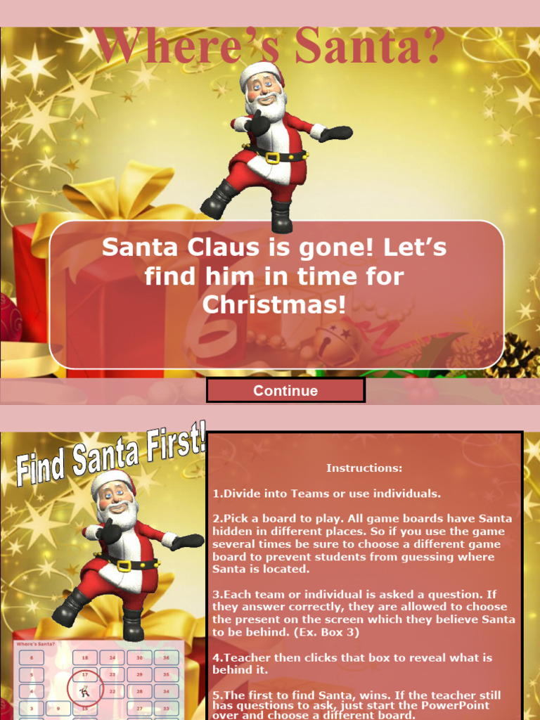 Game Find Santa | PDF | Christmas