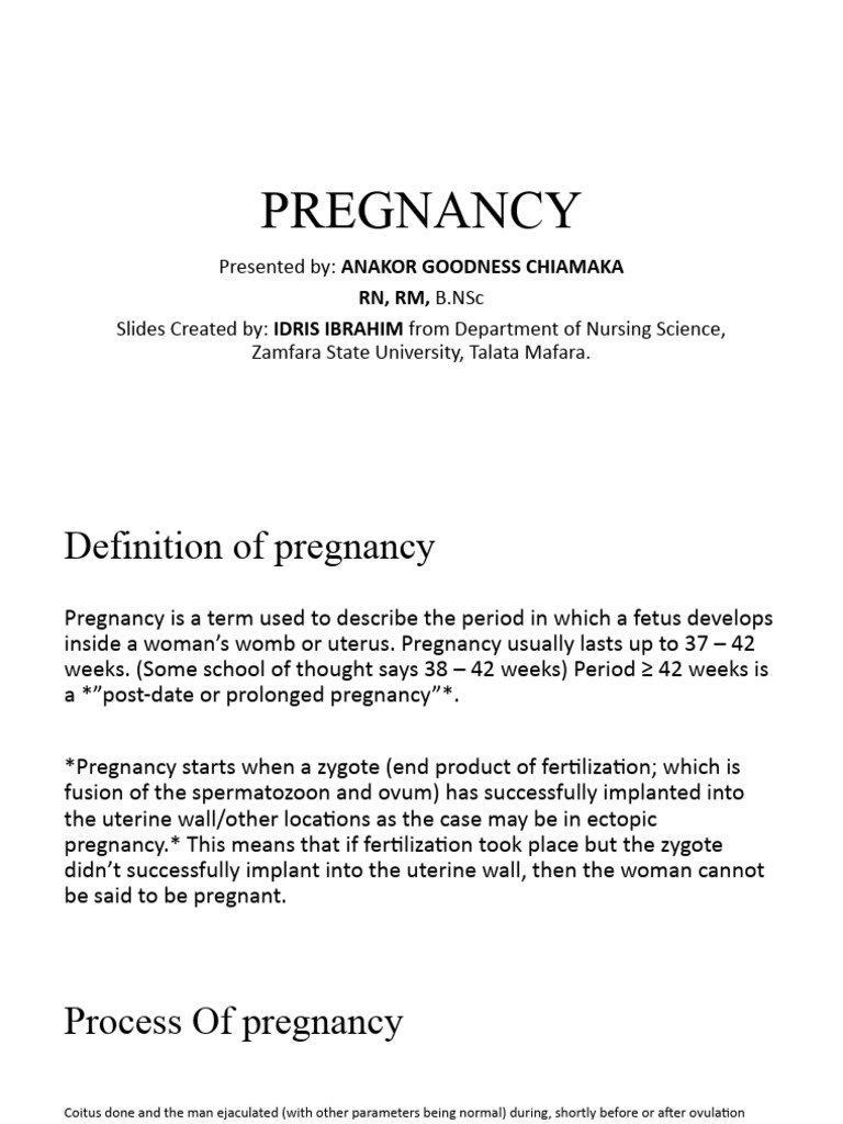 Pregnancy | PDF | Uterus | Pregnancy