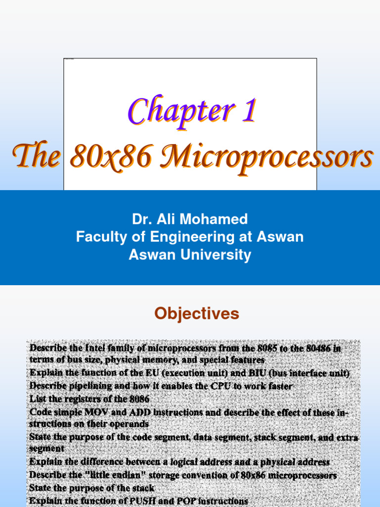 Chapter1 - The 80x86 Microprocessors | Download Free PDF | Assembly Language | Random Access Memory