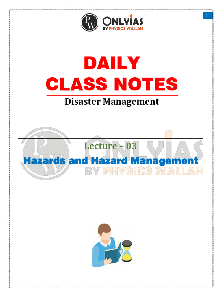 Disaster Management 03 - Daily Class Notes | PDF | Hazards | Risk