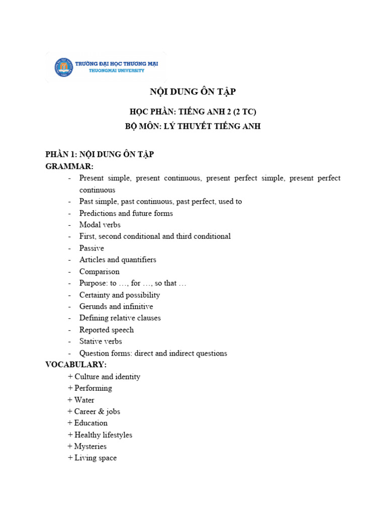 N1 - TA2 (K59) - CQ - 2TC - Nội dung ôn tập | Download Free PDF | Internet Of Things | Linguistics