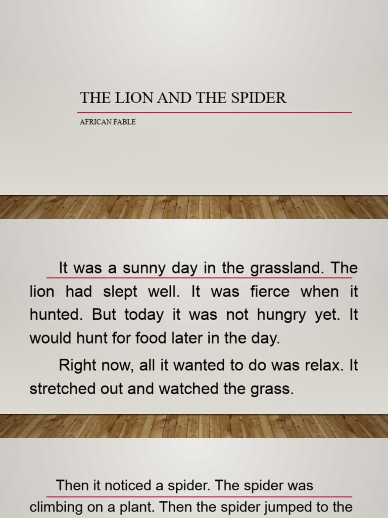 The Lion and The Spider | PDF | Spider