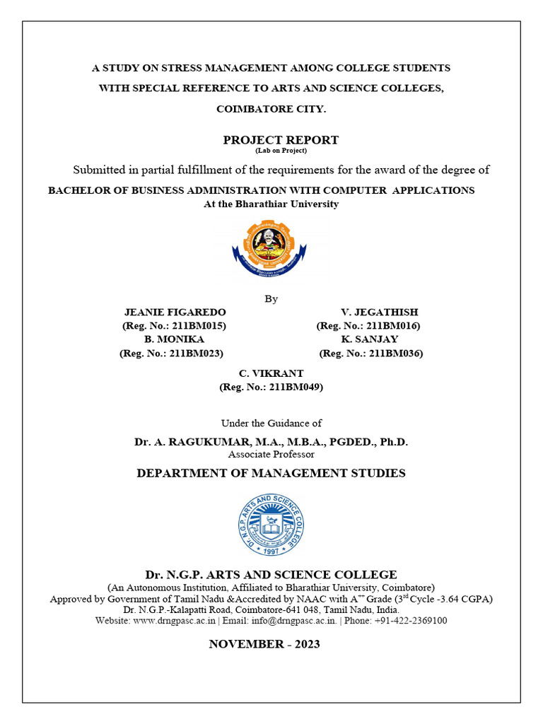 Stress Management Report (Final) | PDF | Stress Management | Stress ...