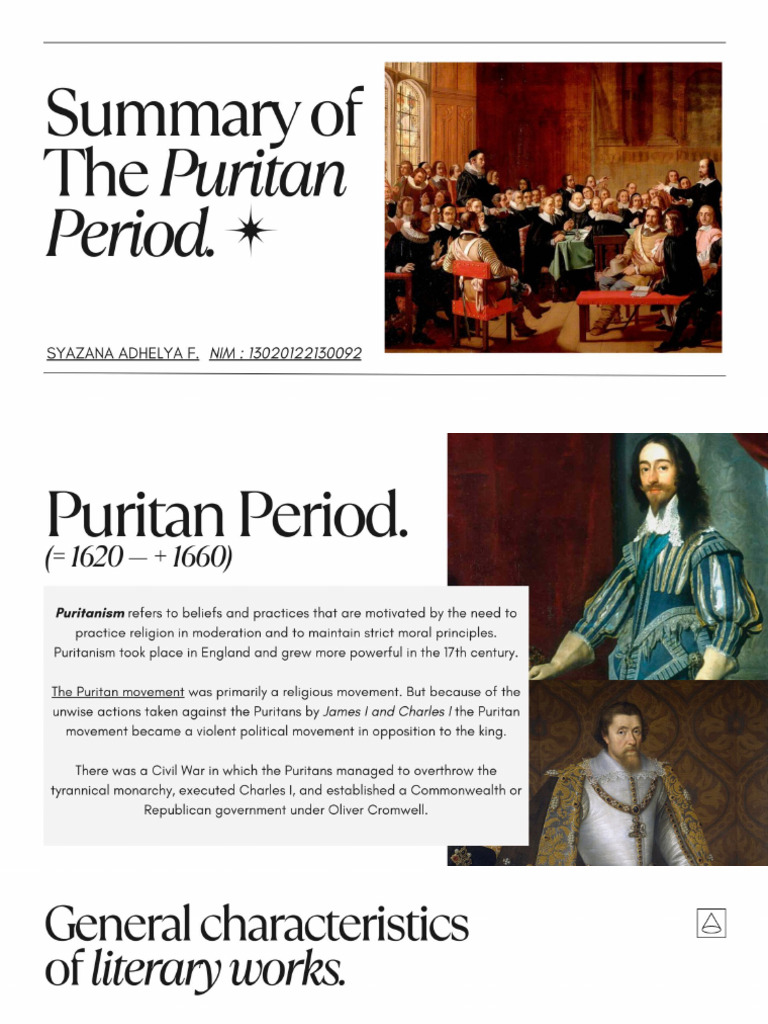 Summary of The Puritan Period | PDF