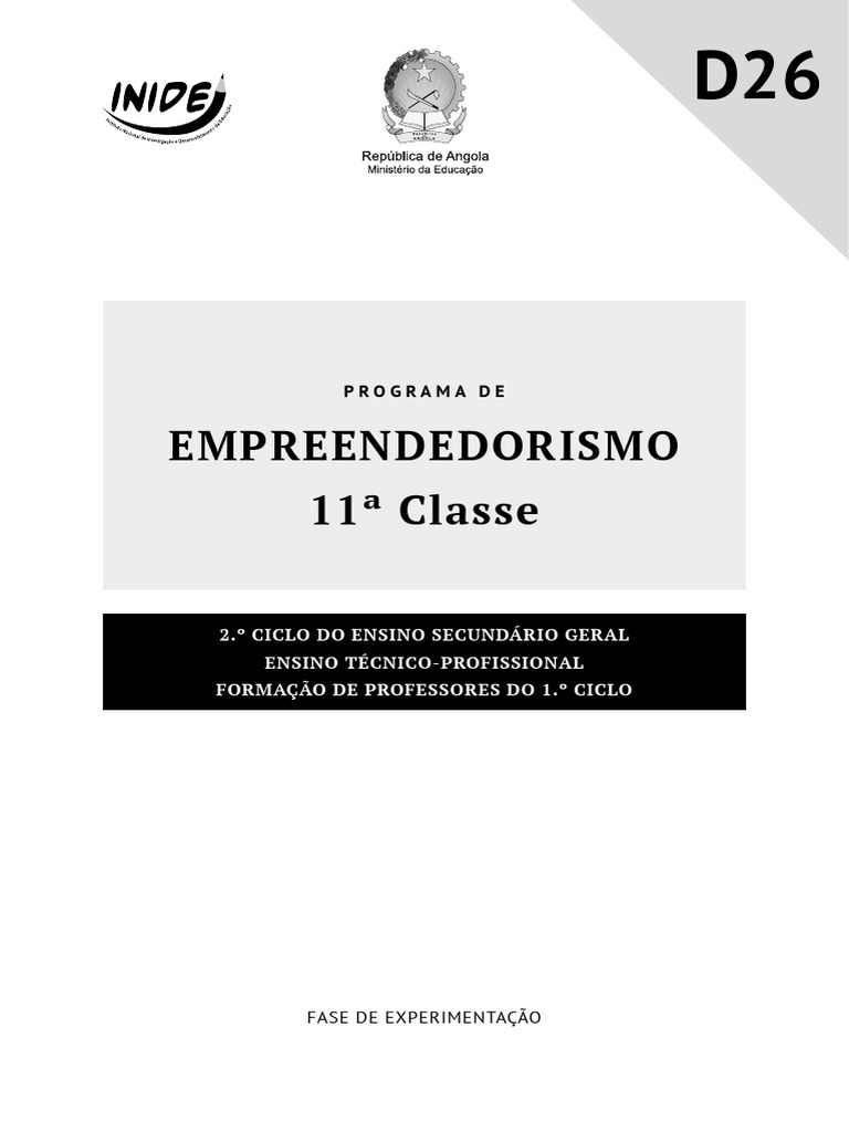 Programa - 11 - Empreendedorismo - Geral, Ens. Tec.-Profiss. e Form ...