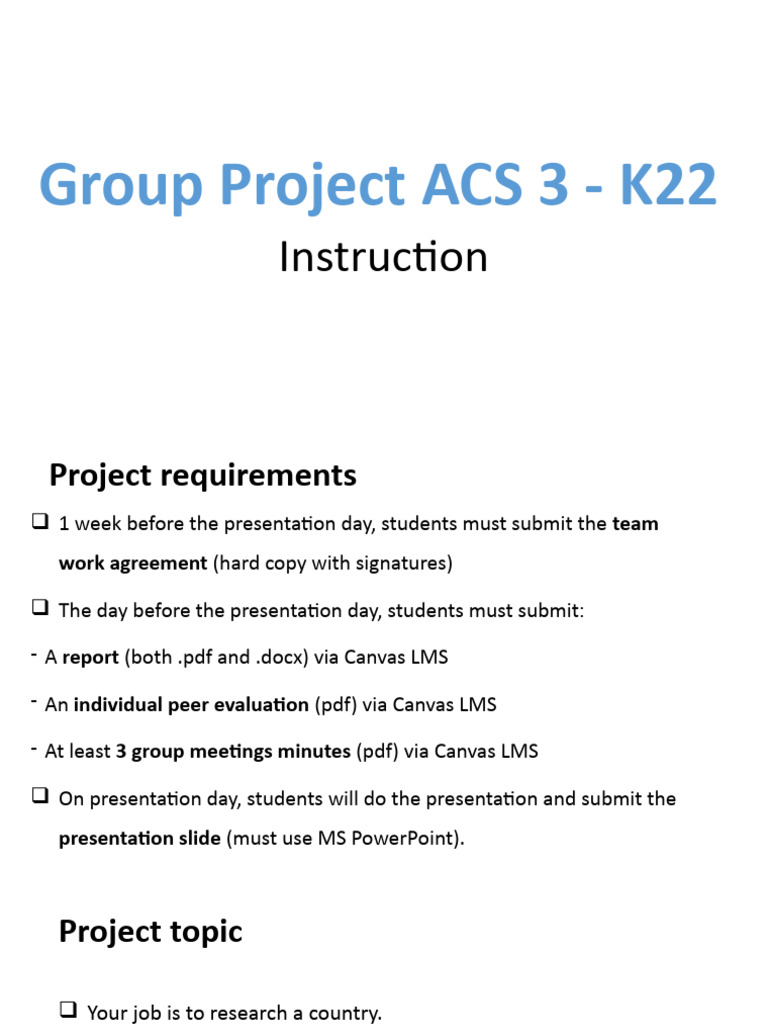 ACS3 - Group Project - K22 - Instruction | PDF