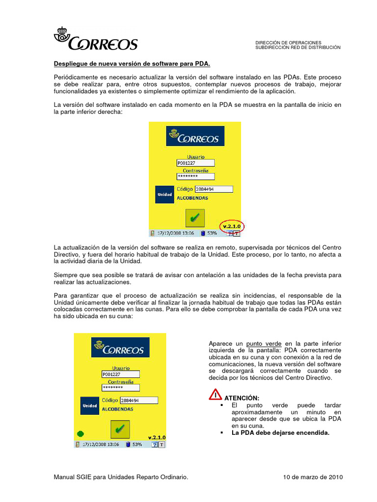 Actualización de Software para PDA | PDF | Software | Asistente ...