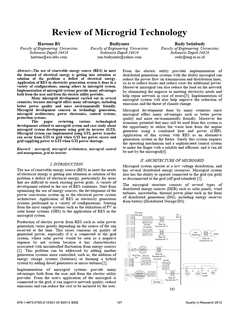 Review of Microgrid Technology | PDF | Distributed Generation ...