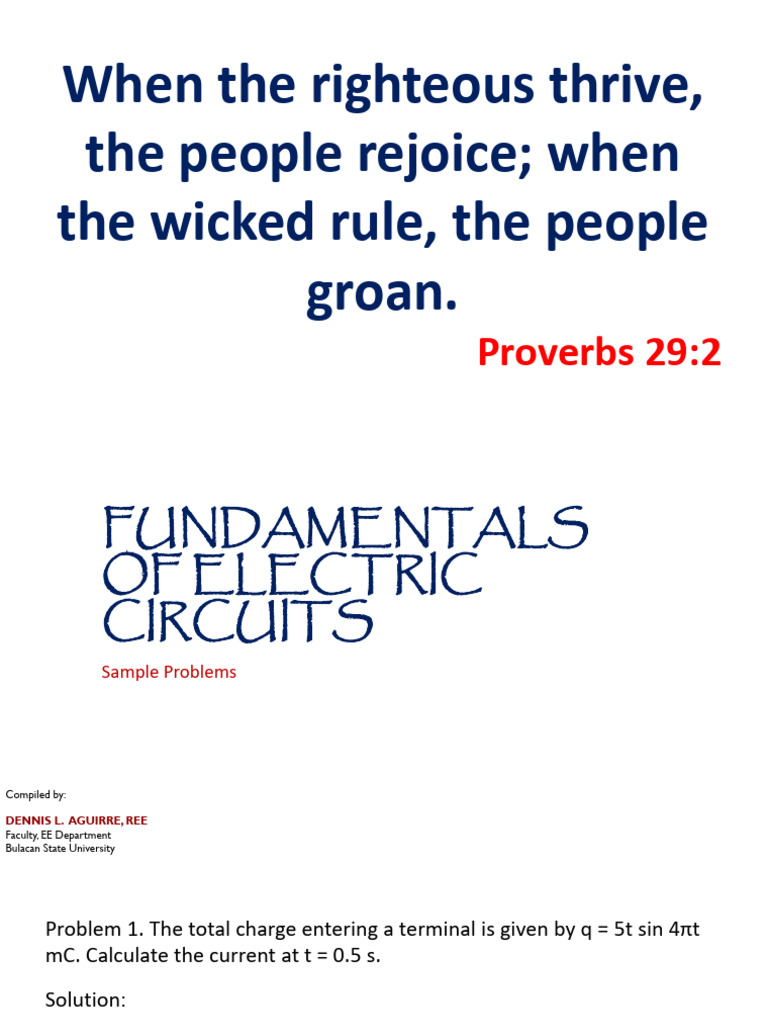 3_FEC_Sample_Problems | PDF | Direct Current | Electronic Engineering