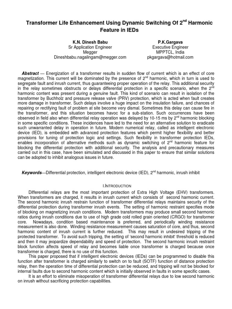 Transformer Protection Optimization | PDF | Transformer | Relay