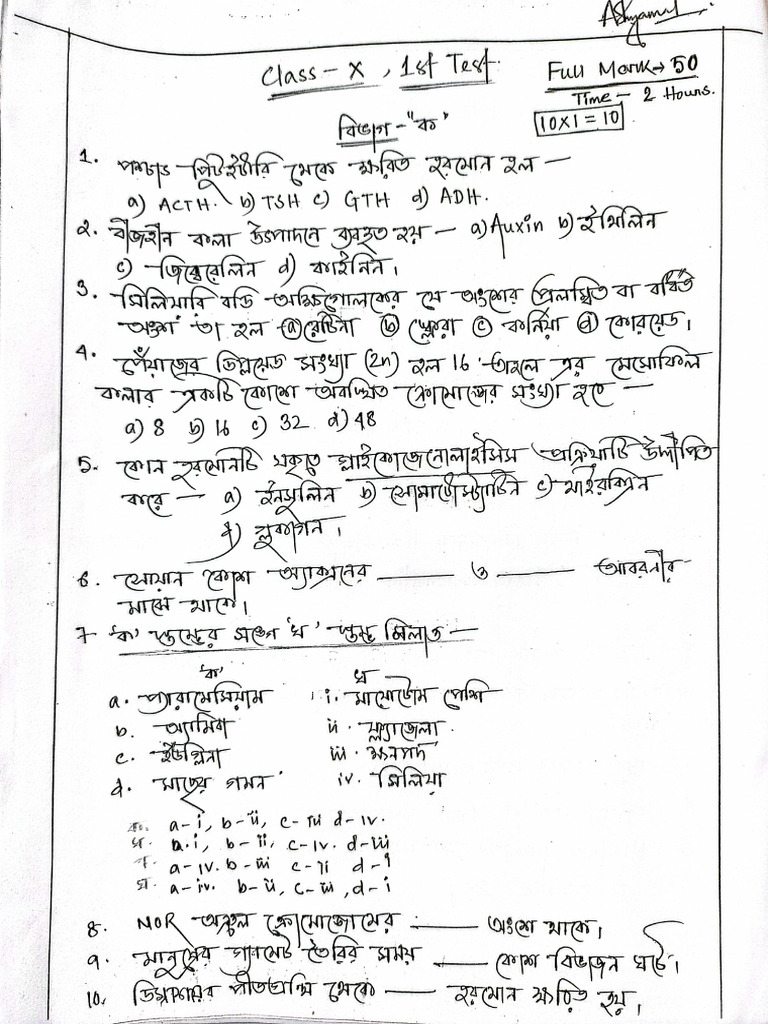 1st Exam Question Paper | PDF