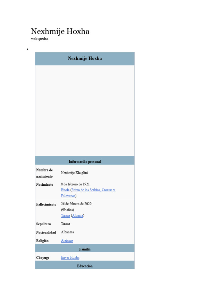 La Emperatriz Roja de Los Balcanes. Nexhmije Hoxha | PDF