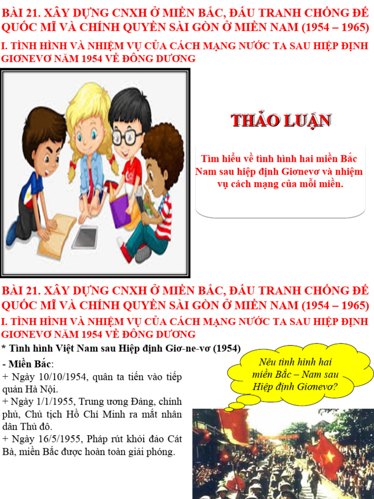 Bai 21 Xay Dung Chu Nghia Xa Hoi o Mien Bac Dau Tranh Chong de Quoc Mi ...
