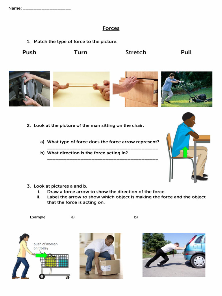 ForcesWorksheetPhysics 1 | PDF