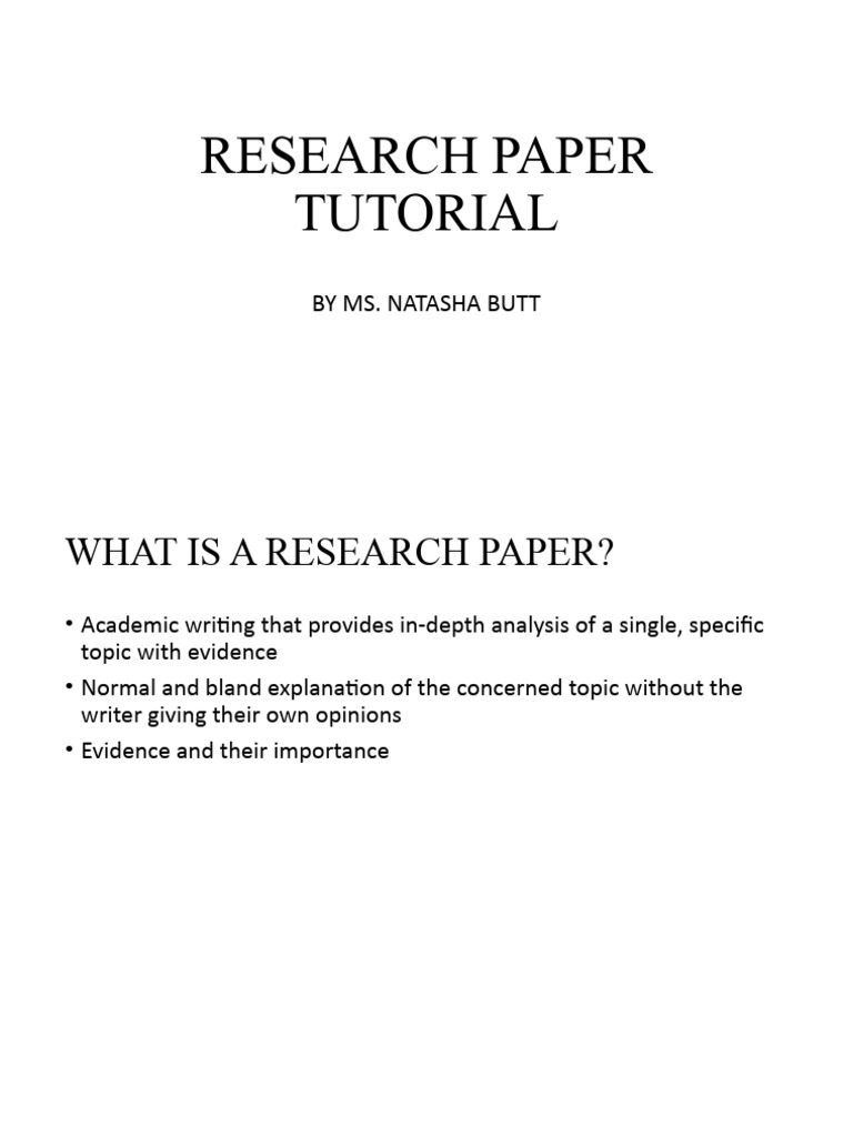Research Paper Tutorial | PDF | Quantitative Research | Qualitative Research
