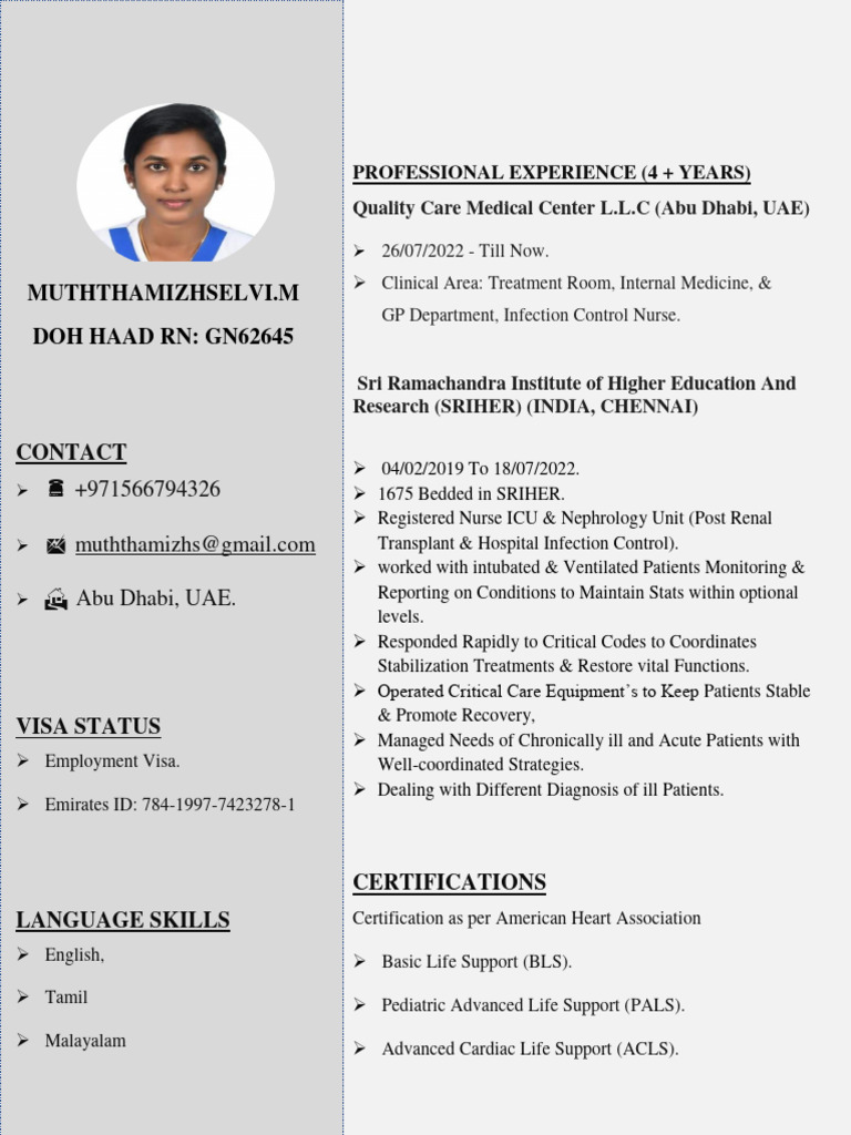 Selvi Nurse (Immediate Nurse) | PDF | Nursing | Intensive Care Medicine