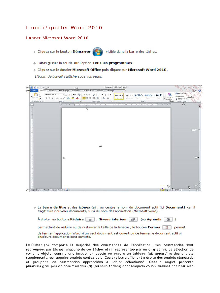 Interface de Microsoft Word 2010 | PDF | Microsoft Word | Curseur ...
