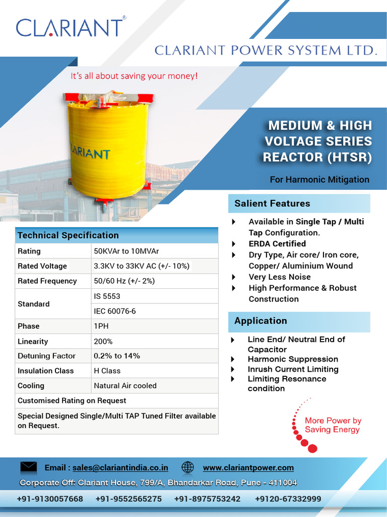 HT Reactor | PDF | Transformer | Electrical Engineering