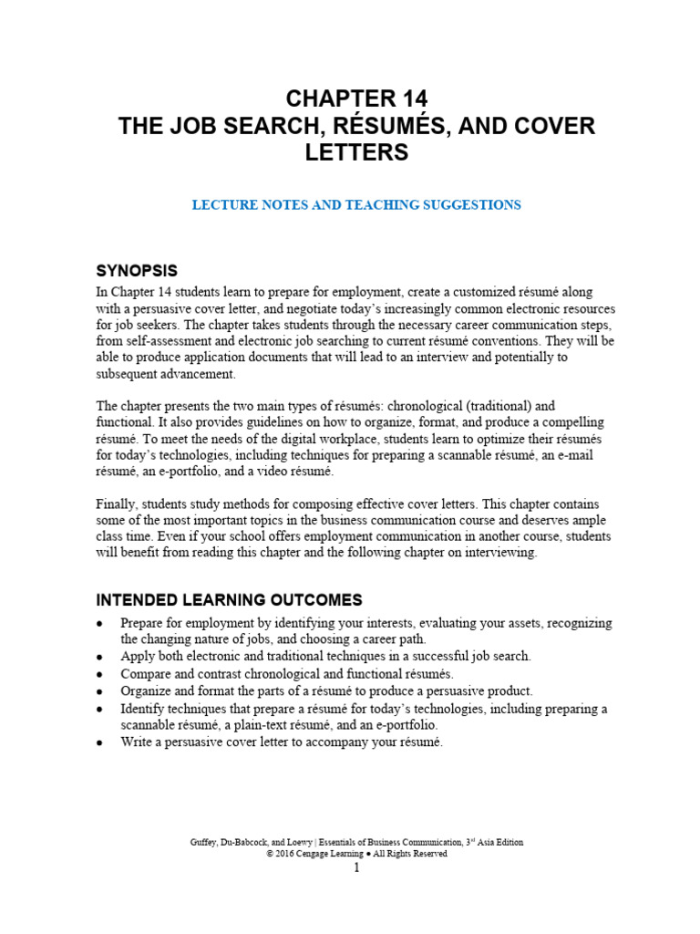 CH 14 | PDF | Résumé | Job Hunting