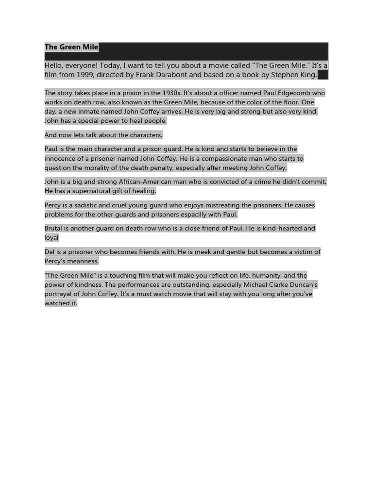 The Green Mile | PDF